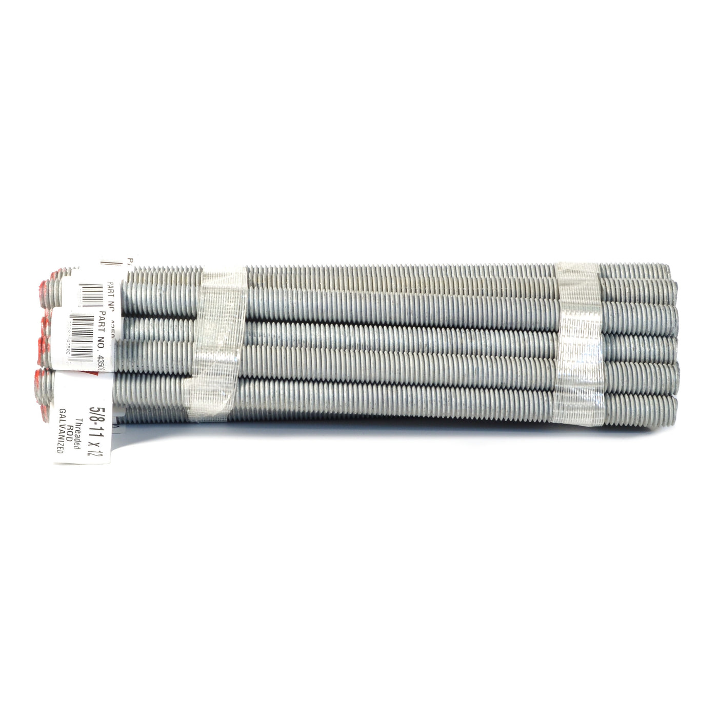 5/8"-11 x 12" Galvanized Steel Coarse Thread Threaded Rods — Fastener Line