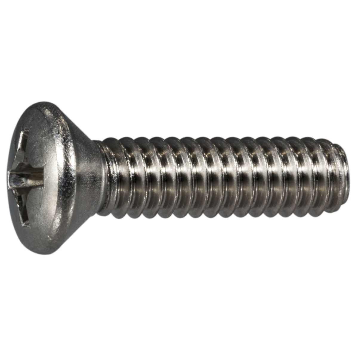 1/4"-20 x 1" 18-8 Stainless Steel Coarse Thread Phillips Oval Head Mac ...