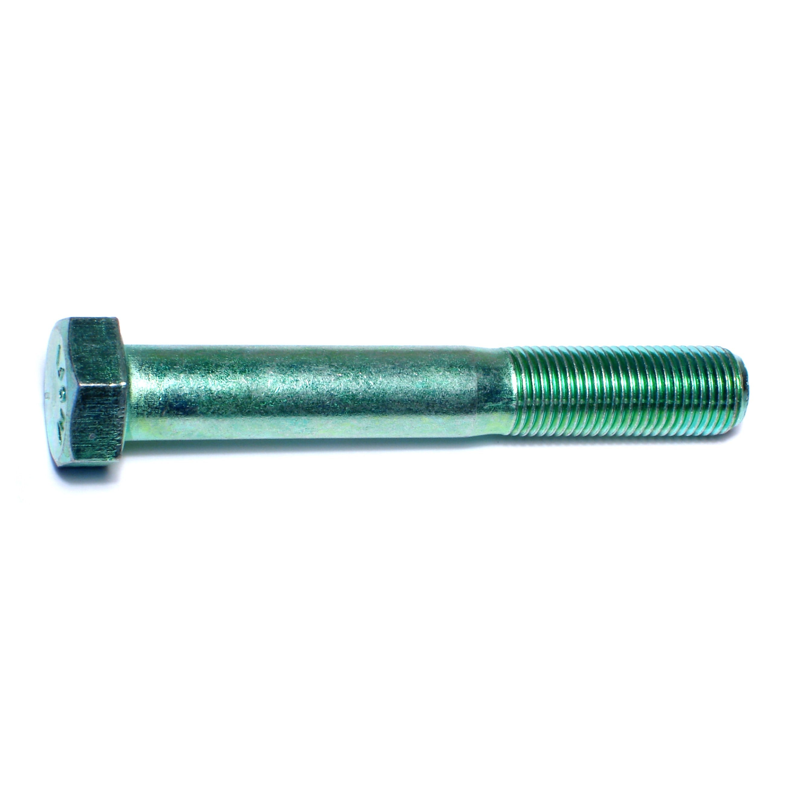 1/2"-20 x 3-1/2" Green Rinsed Zinc Plated Grade 5 Steel Fine Thread He ...