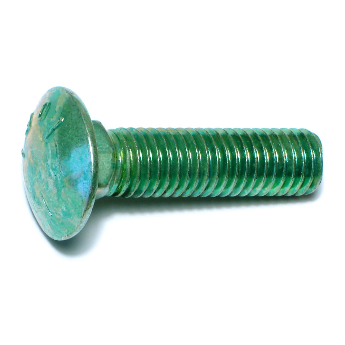 1/2"-13 x 2" Green Rinsed Zinc Plated Grade 5 Steel Coarse Thread Carr ...