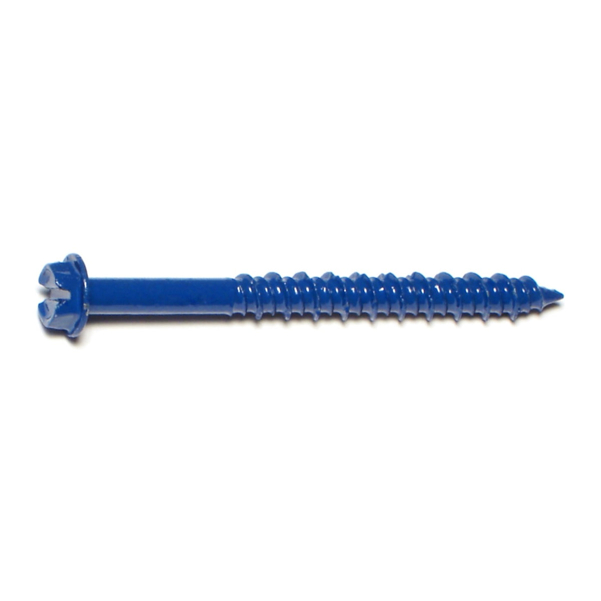 3/16" x 2-1/4" Blue Ruspert Coated Steel Slotted Hex Washer Head Mason ...
