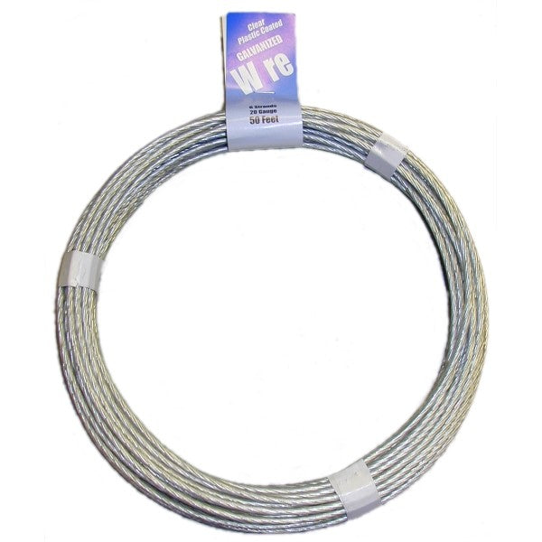 20 WG x 50' Clear Coated Galvanized 6 Strand Steel Wire — Fastener Line