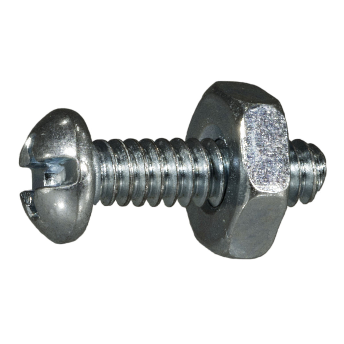 #6-32 x 1/2" Zinc Plated Steel Coarse Thread Combo Round Head Machine ...
