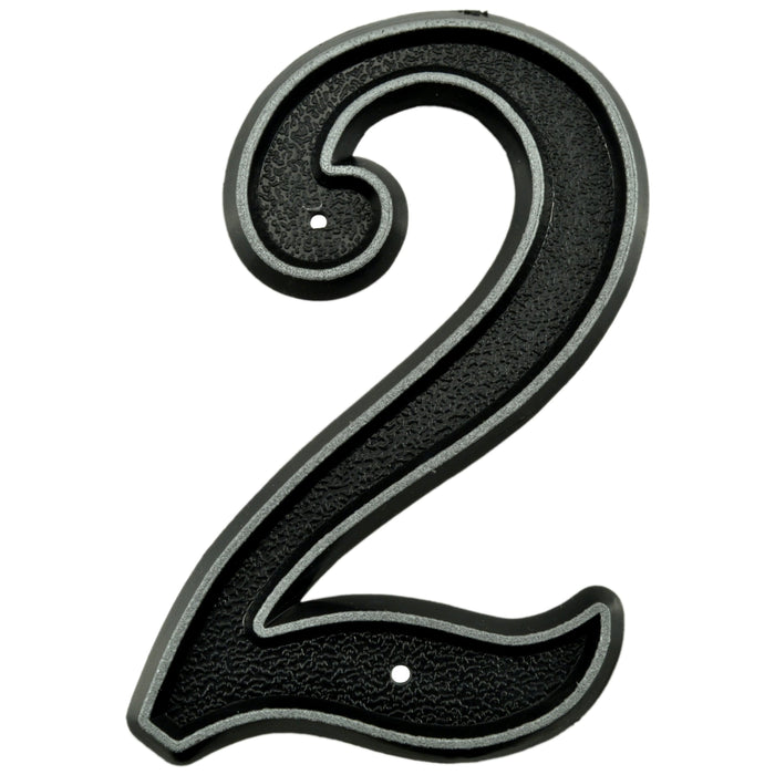 6" - "2" Black Plastic Reflective House Numbers — Fastener Line