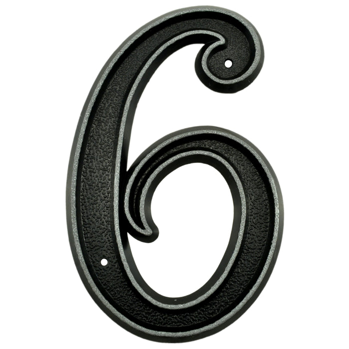 6" - "6" Black Plastic Reflective House Numbers — Fastener Line