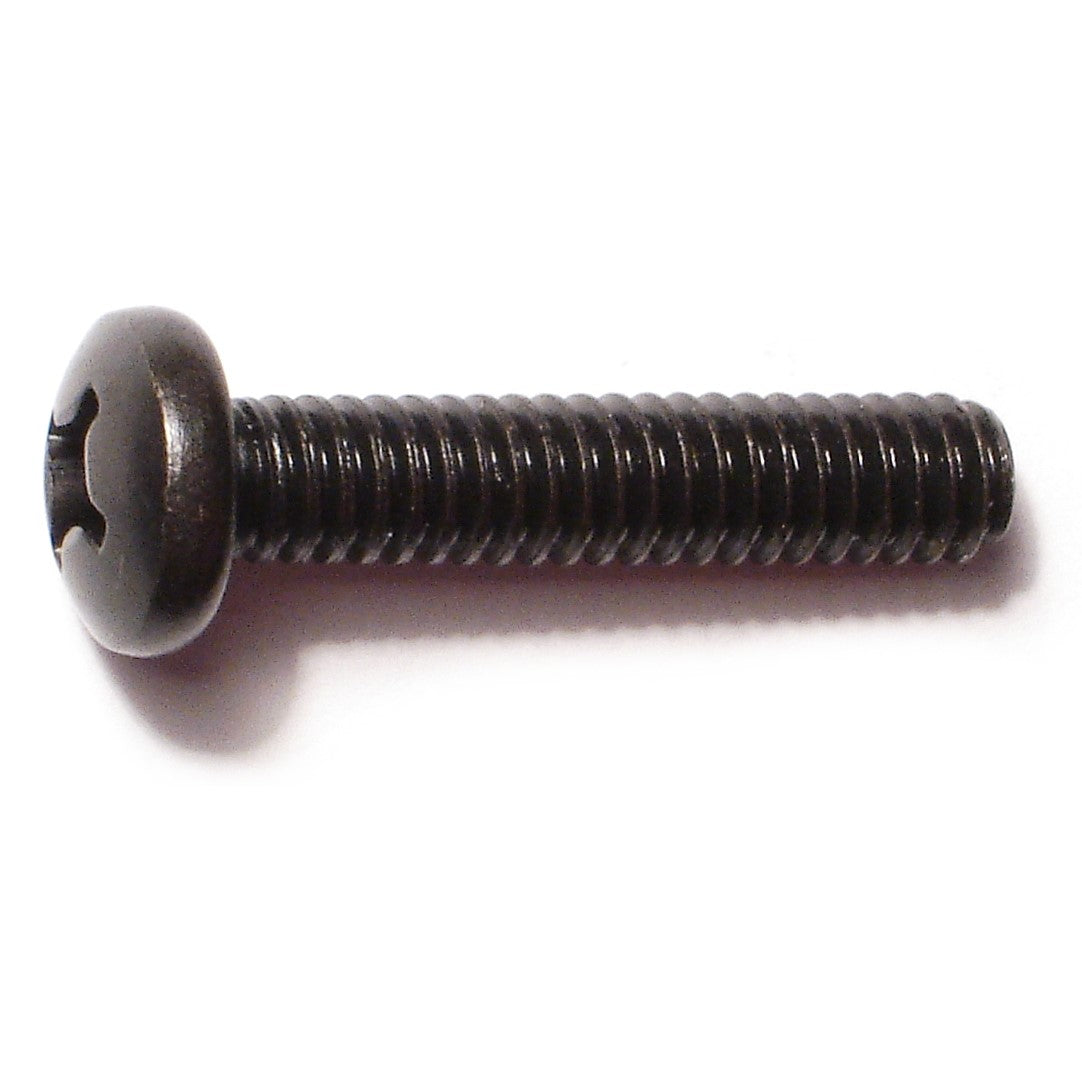 1/4"-20 x 1-1/4" Black Oxide Steel Coarse Thread Phillips Pan Head Mac ...