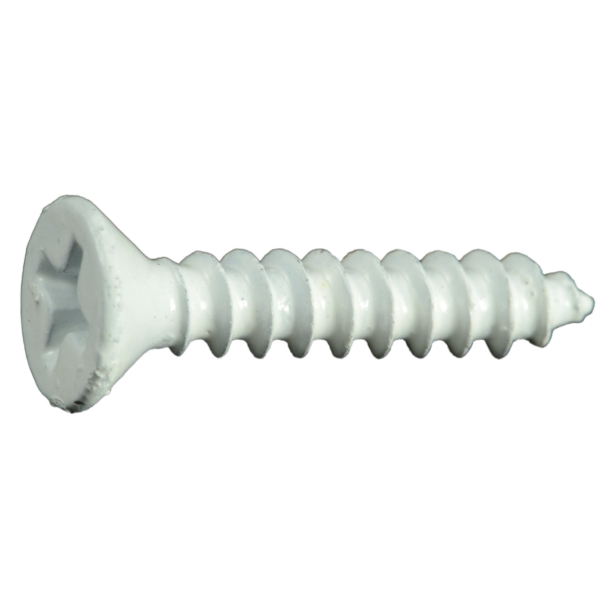 #6 x 1" White Steel Phillips Pan Head Sheet Metal Screws — Fastener Line