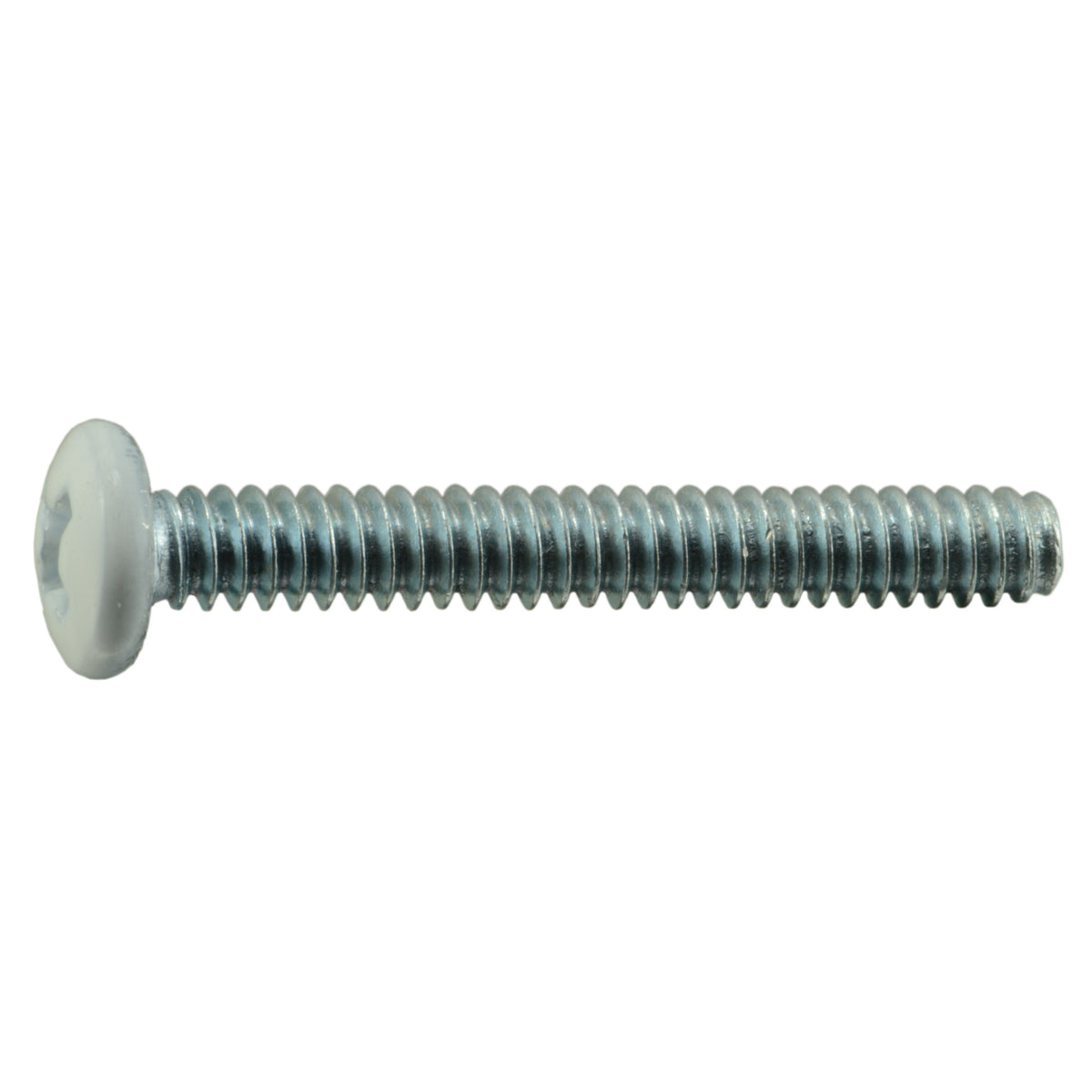 #6-32 x 1" White Painted Head Zinc Plated Steel Coarse Thread Phillips ...