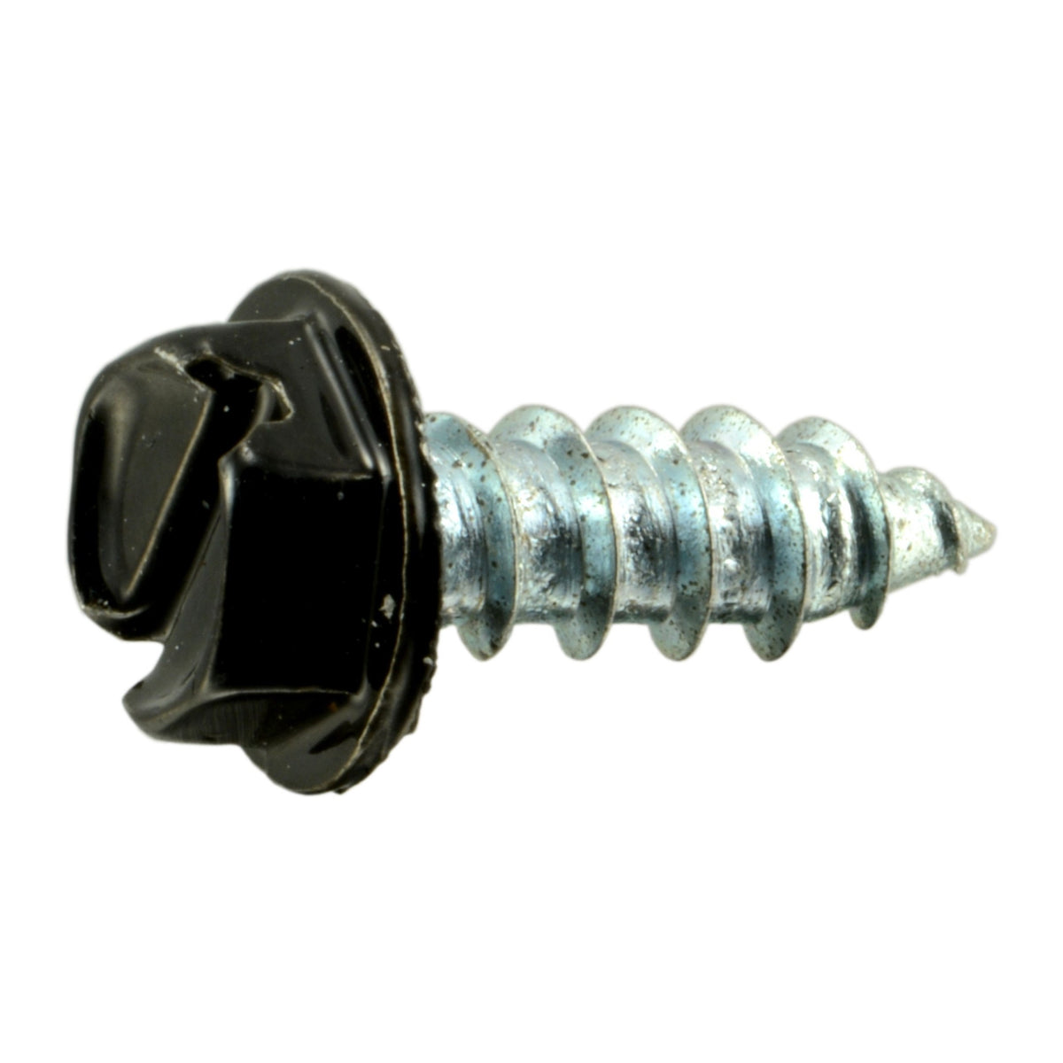 #8 x 1/2" Black Painted Steel Slotted Hex Washer Head Sheet Metal Scre ...