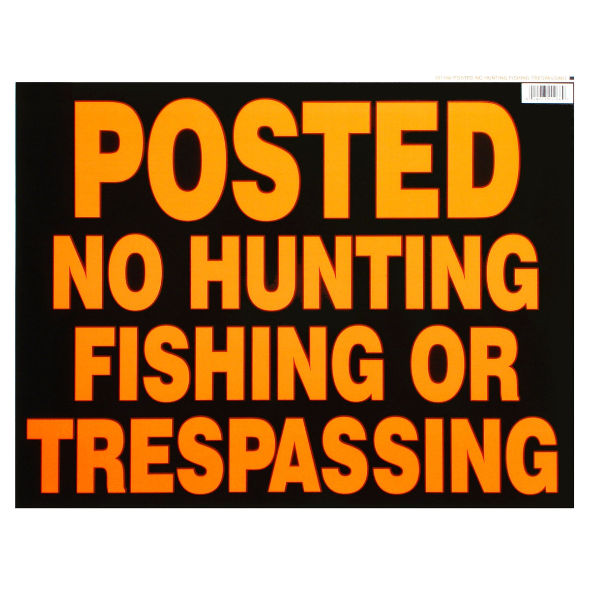 14" x 18" Styrene Plastic "Posted No Hunting" Signs — Fastener Line