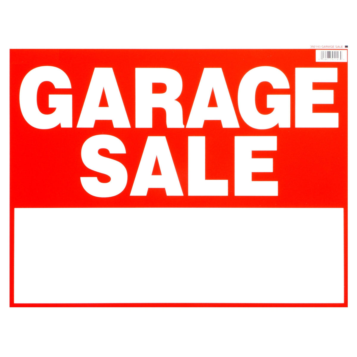 14" x 18" Styrene Plastic "Garage Sale" Signs — Fastener Line
