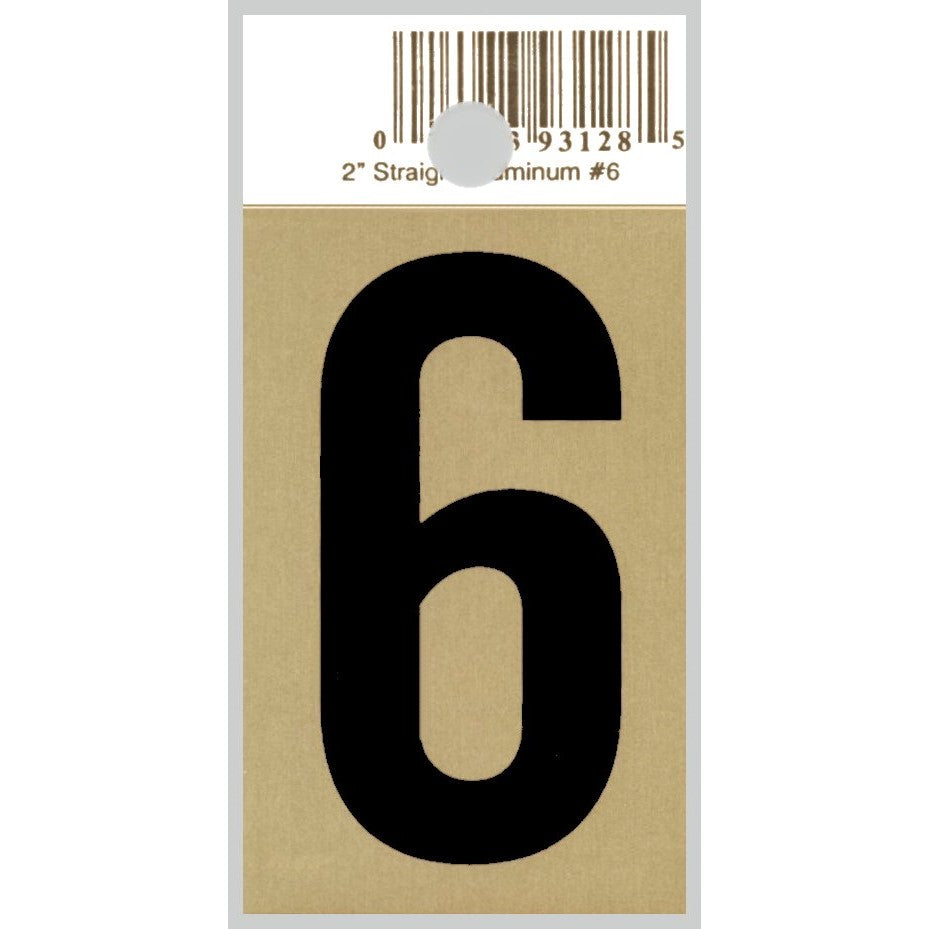 2" - "6" Straight Black & Gold Numbers — Fastener Line