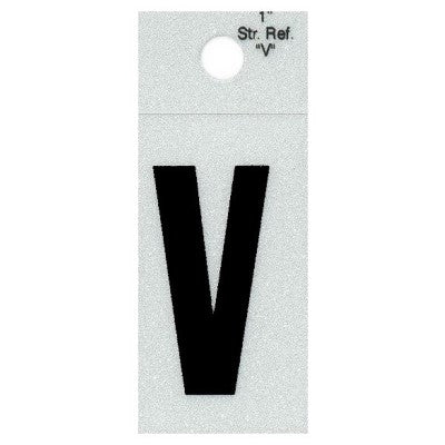 1" - "V" Straight Black Reflective Letters — Fastener Line