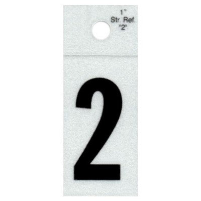1" - 2 Straight Black Reflective Numbers — Fastener Line