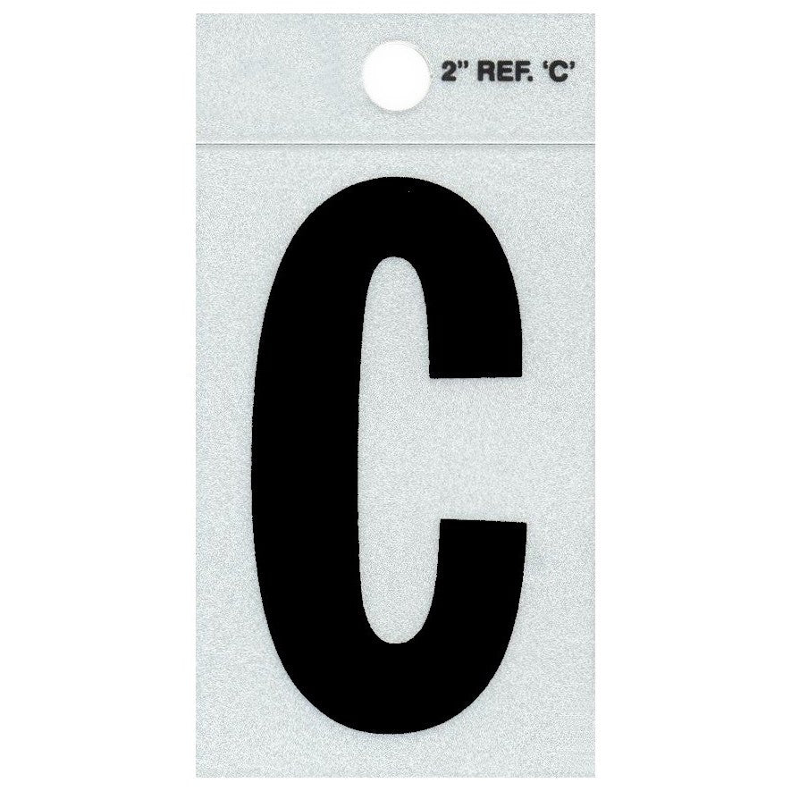 2" - C Straight Black Reflective Letters — Fastener Line