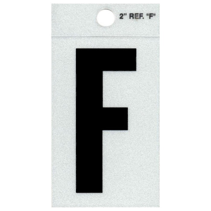 2" - F Straight Black Reflective Letters — Fastener Line