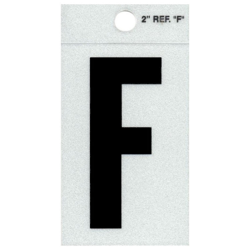 2" - F Straight Black Reflective Letters — Fastener Line