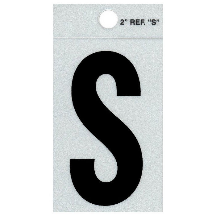2" - S Straight Black Reflective Letters — Fastener Line