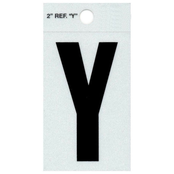 2" - Y Straight Black Reflective Letters — Fastener Line