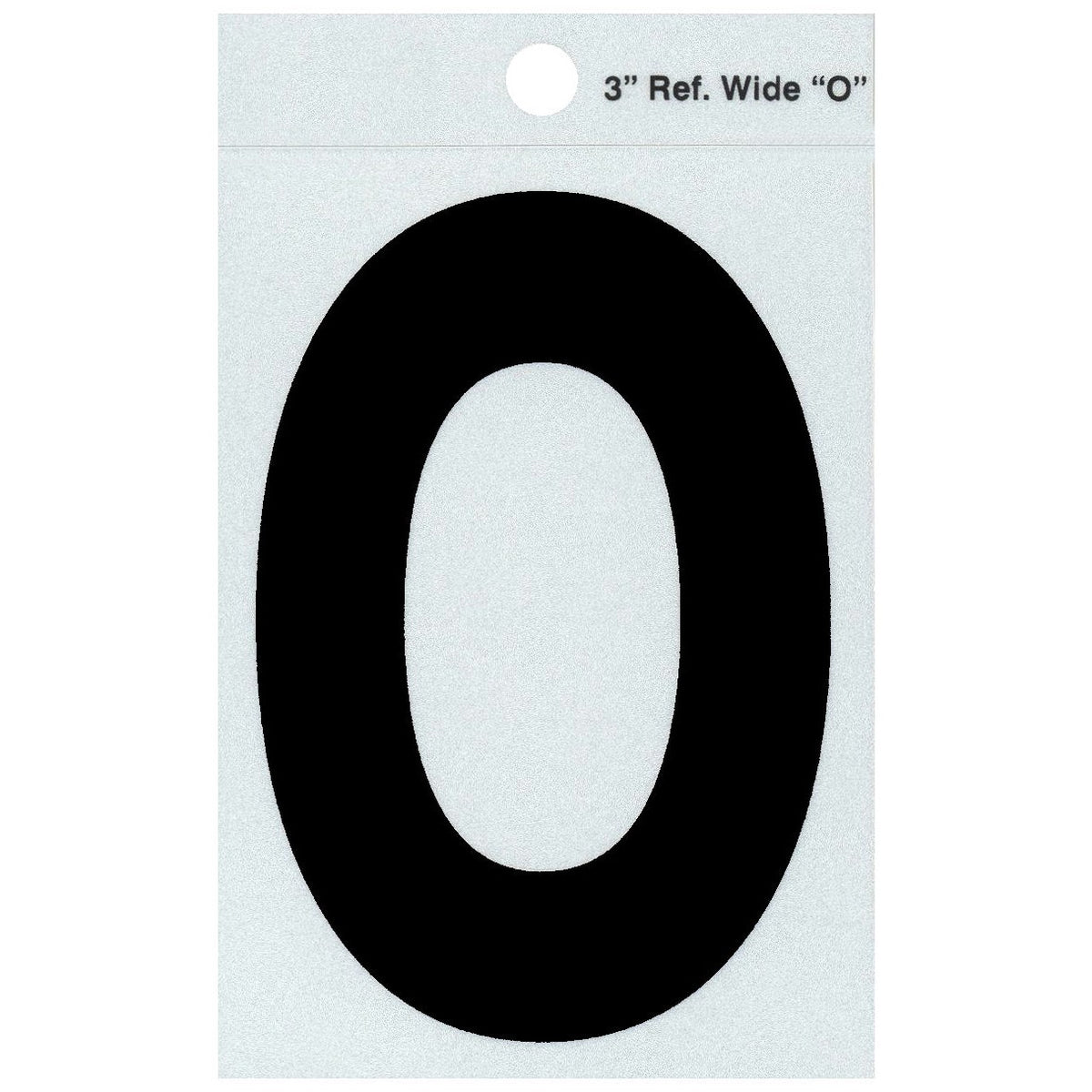 3" - O Straight Wide Black Reflective Letters — Fastener Line