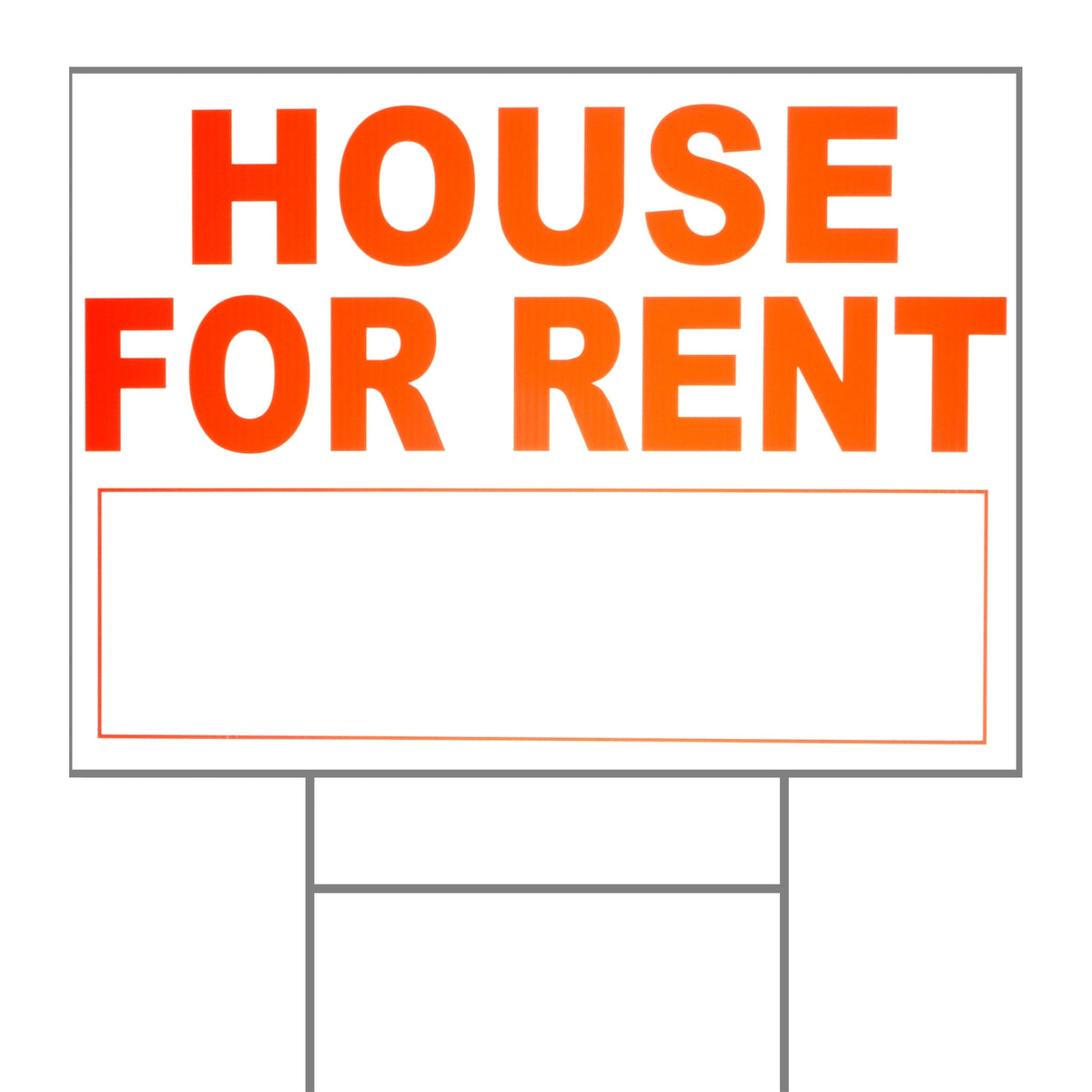 18" x 24" Plastic "House for Rent" Signs with H Stakes — Fastener Line