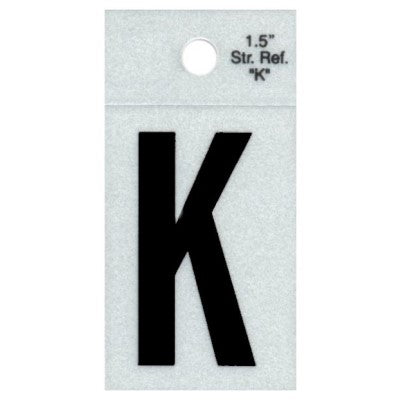 1.5" - K Straight Black Reflective Letters — Fastener Line