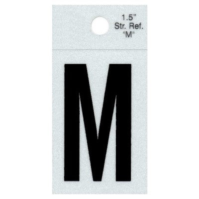 1.5" - M Straight Black Reflective Letters — Fastener Line