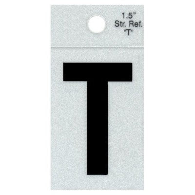 1.5" - T Straight Black Reflective Letters — Fastener Line