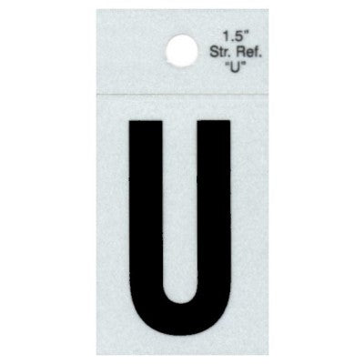 1.5" - U Straight Black Reflective Letters — Fastener Line