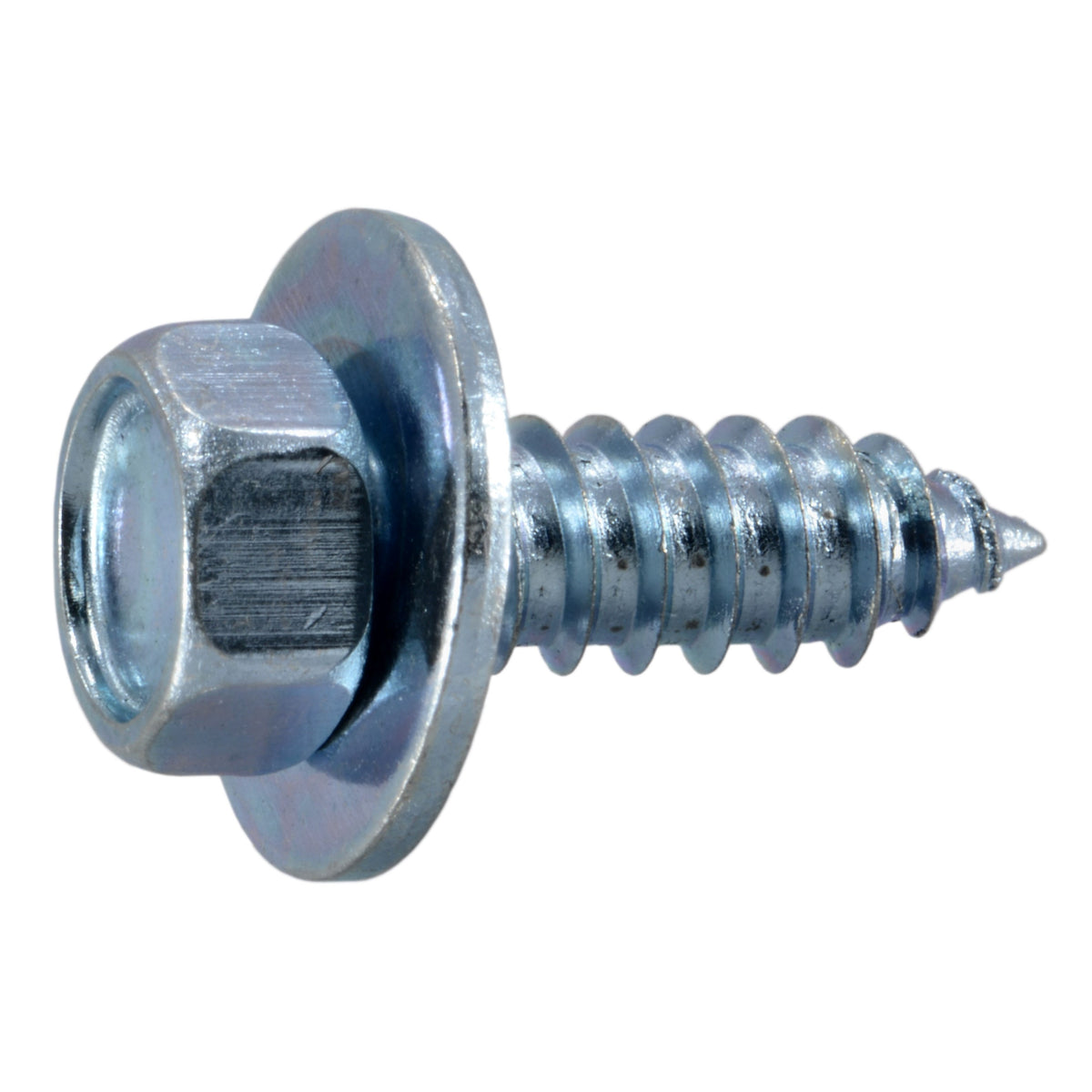 #14 x 5/8" x 3/4" Zinc Plated Steel Hex Washer Auto Screws — Fastener Line