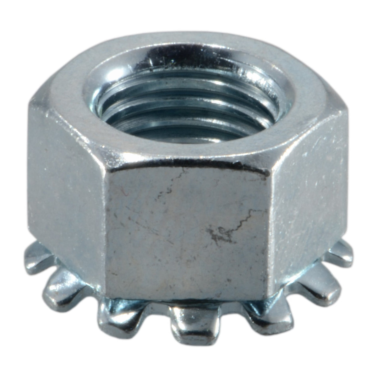 3/8"-24 Zinc Plated Grade 2 Steel Fine Thread Kep Lock Nuts — Fastener Line
