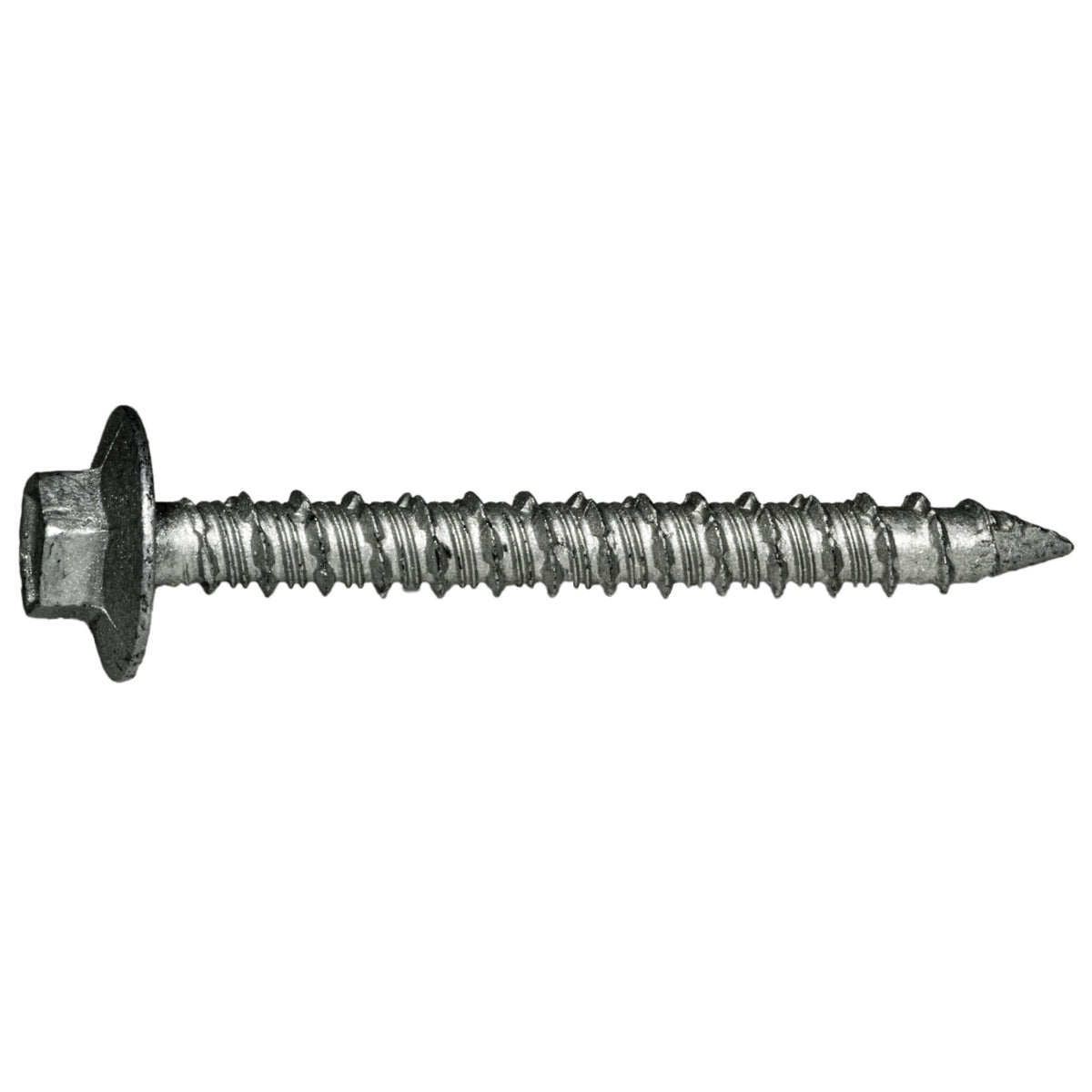 1/4" x 2-1/4" Silver Ruspert Coated Steel Hex Flange Head Tapcon Mason ...