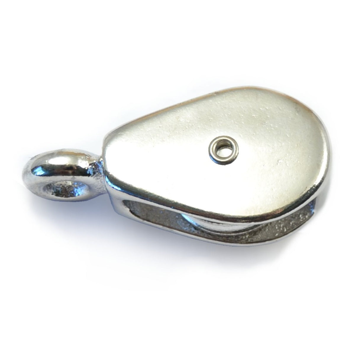 1" Nickel Fixed Eye Single Pulley — Fastener Line
