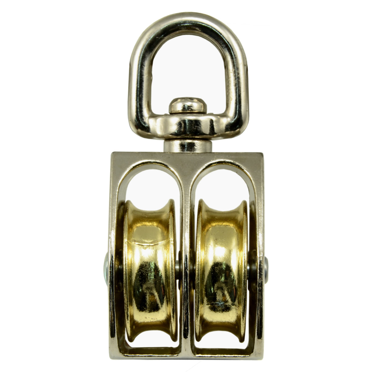 1-1/2" Nickel Swivle Double Pulley — Fastener Line
