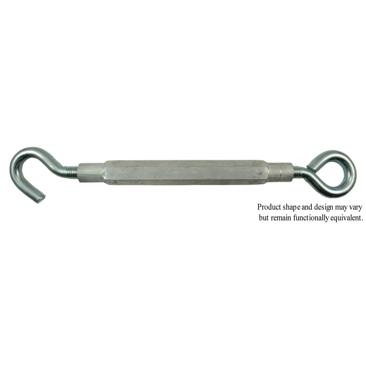 1/2" x 12" Zinc Plated Steel Eye-Hook Turnbuckle — Fastener Line