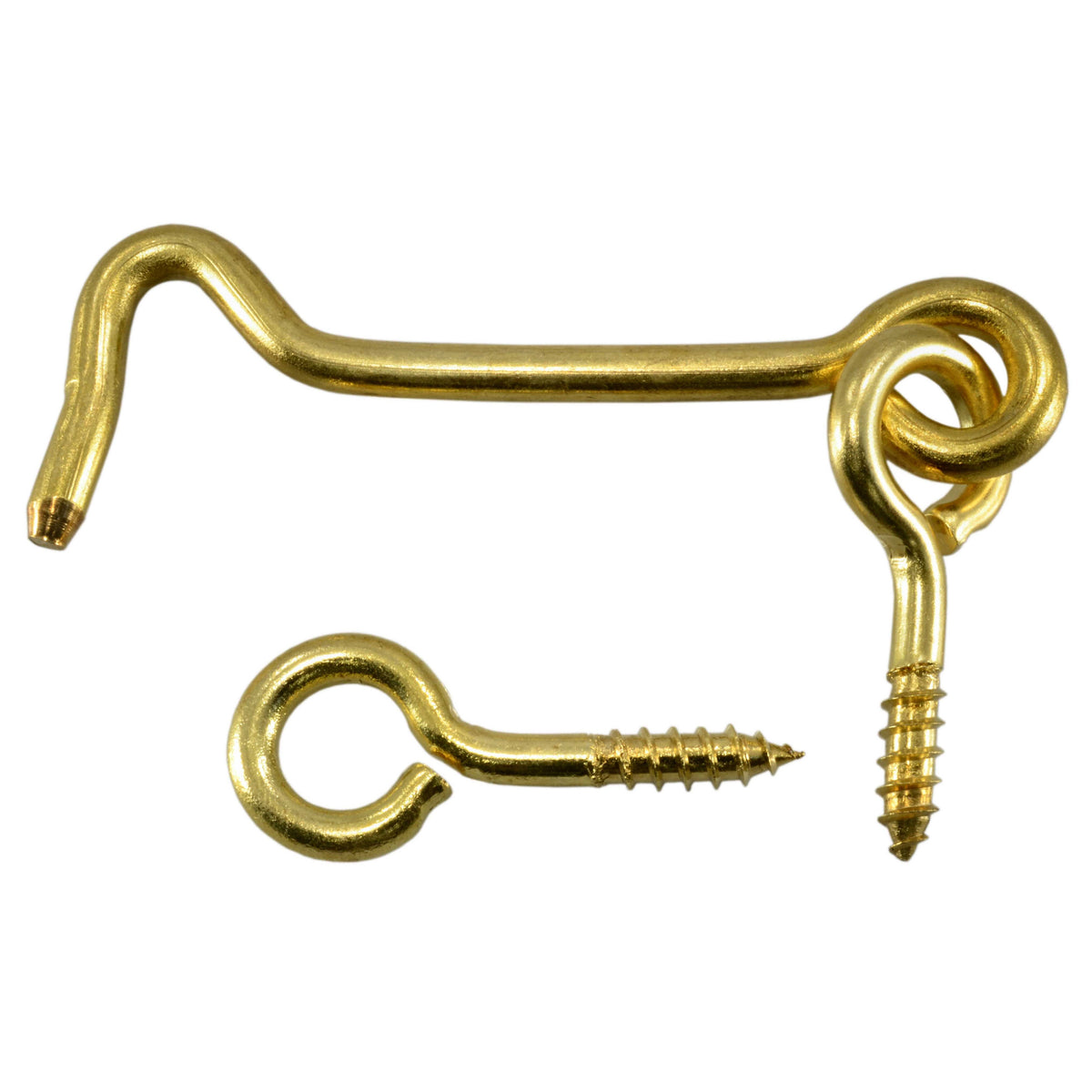 3/16" x 3" Solid Brass Gate Hooks — Fastener Line