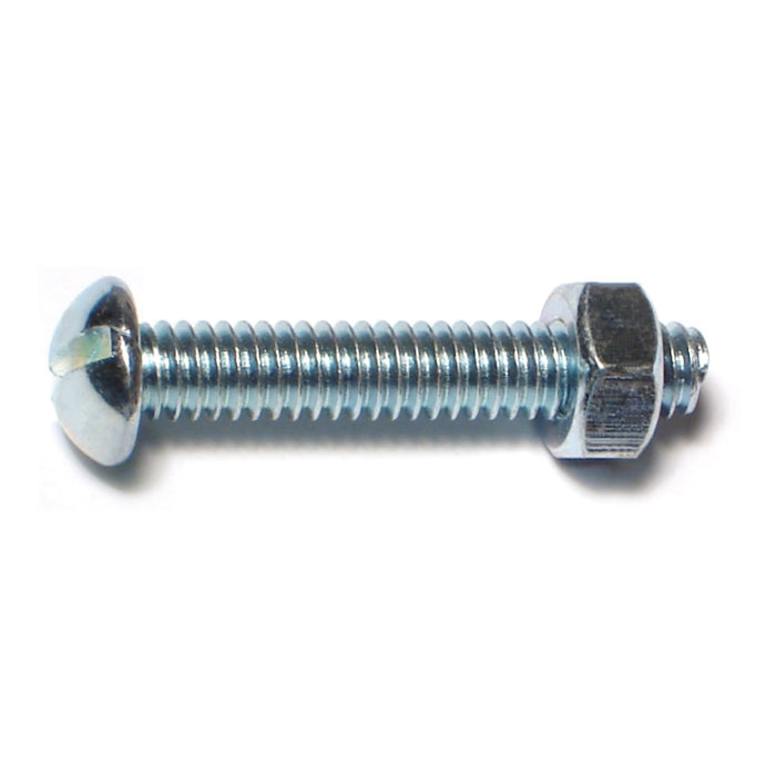 1/4"-20 x 1-1/2" Zinc Plated Steel Coarse Thread Slotted Round Head St ...