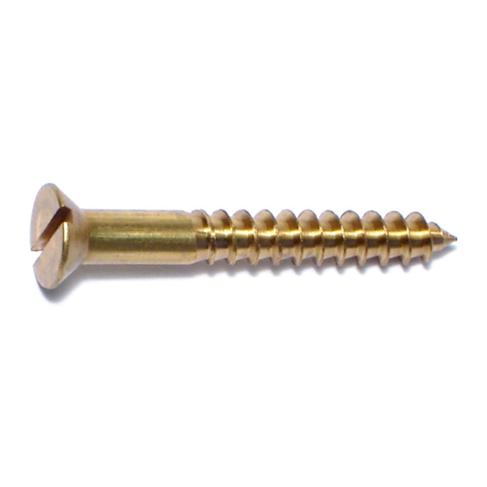 #10 x 1-1/2" Brass Slotted Flat Head Wood Screws — Fastener Line