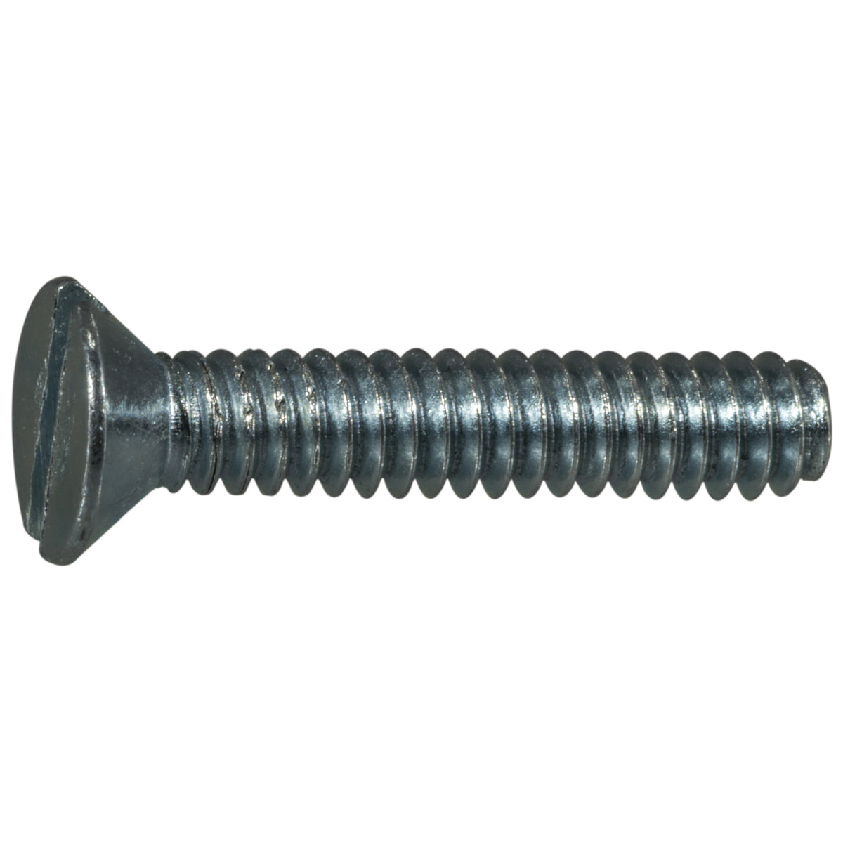 #10-24 x 1" Zinc Plated Steel Coarse Thread Slotted Flat Head Machine ...