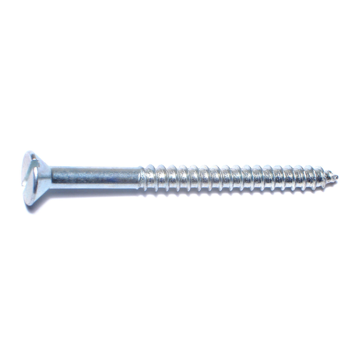 #14 x 3" Zinc Plated Steel Slotted Flat Head Wood Screws — Fastener Line
