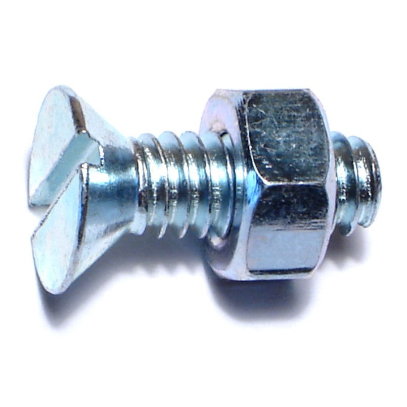 1/4"-20 x 3/4" Zinc Plated Steel Coarse Thread Slotted Flat Head Machi ...