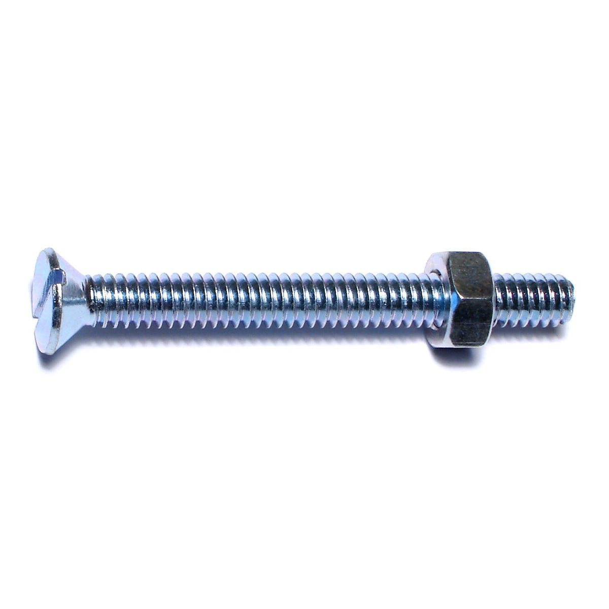 1/4"-20 x 2-1/2" Zinc Plated Steel Coarse Thread Slotted Flat Head Mac ...
