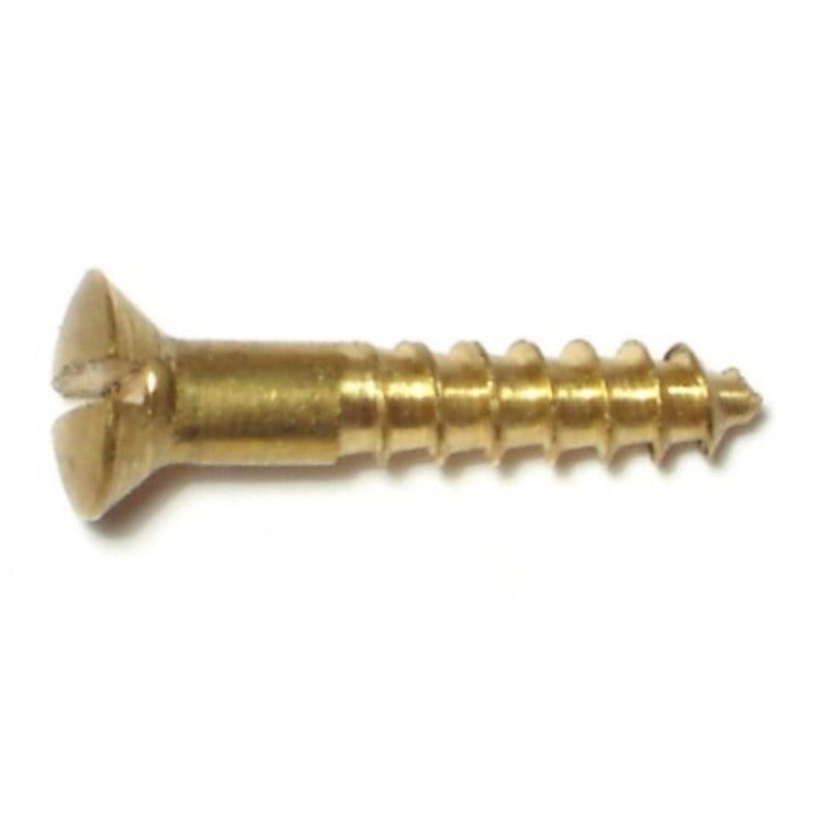#6 x 3/4" Brass Slotted Oval Head Wood Screws — Fastener Line
