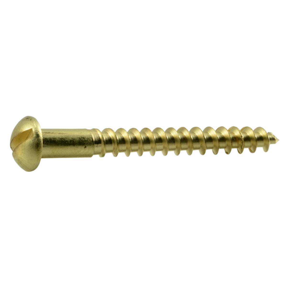 #8 x 1-1/2" Brass Slotted Round Head Wood Screws — Fastener Line