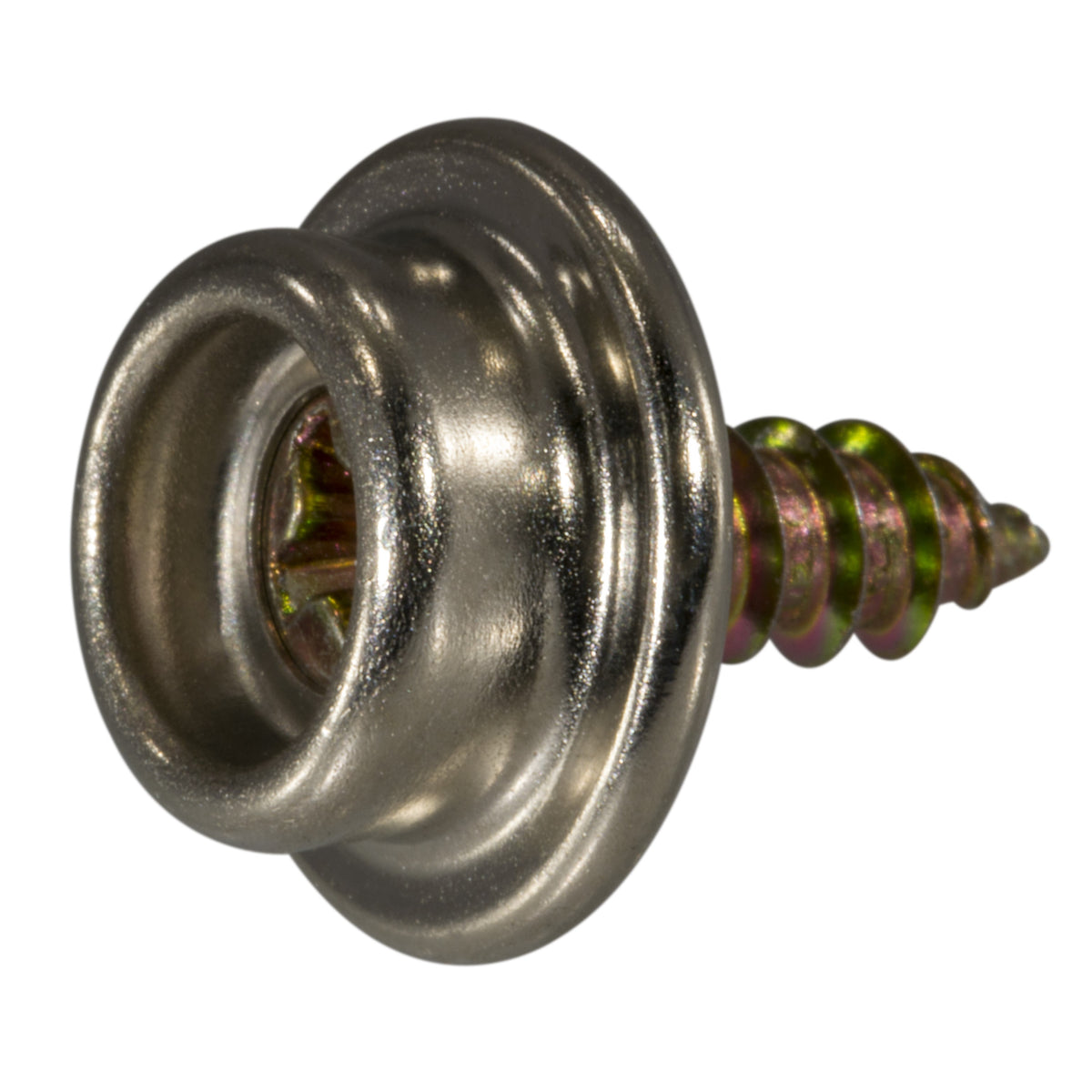 3/8" Nickel Snap Stud with Screws — Fastener Line