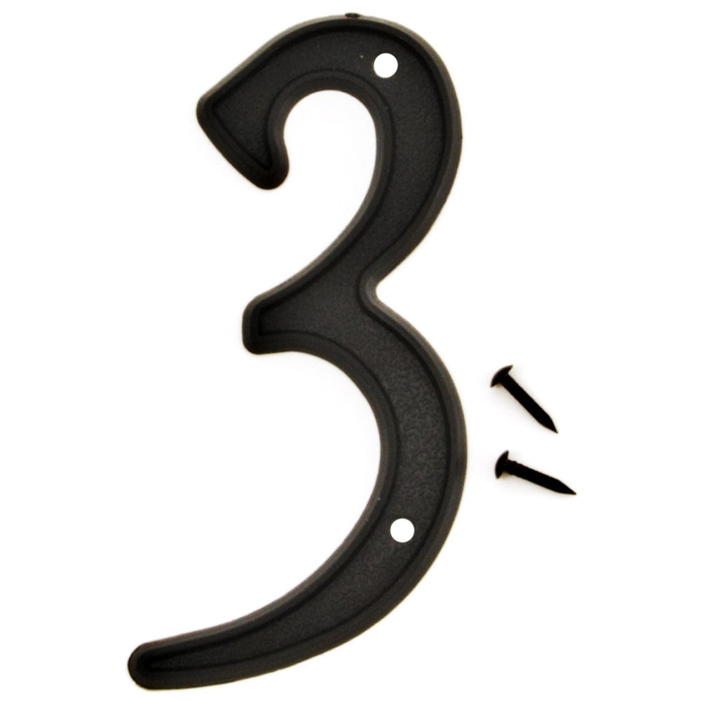 4" Black Plastic Number 3 (10 pcs.) — Fastener Line