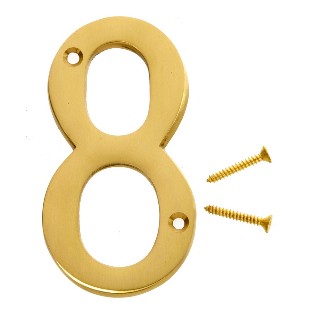4" Solid Brass Number 8 (5 pcs.) — Fastener Line