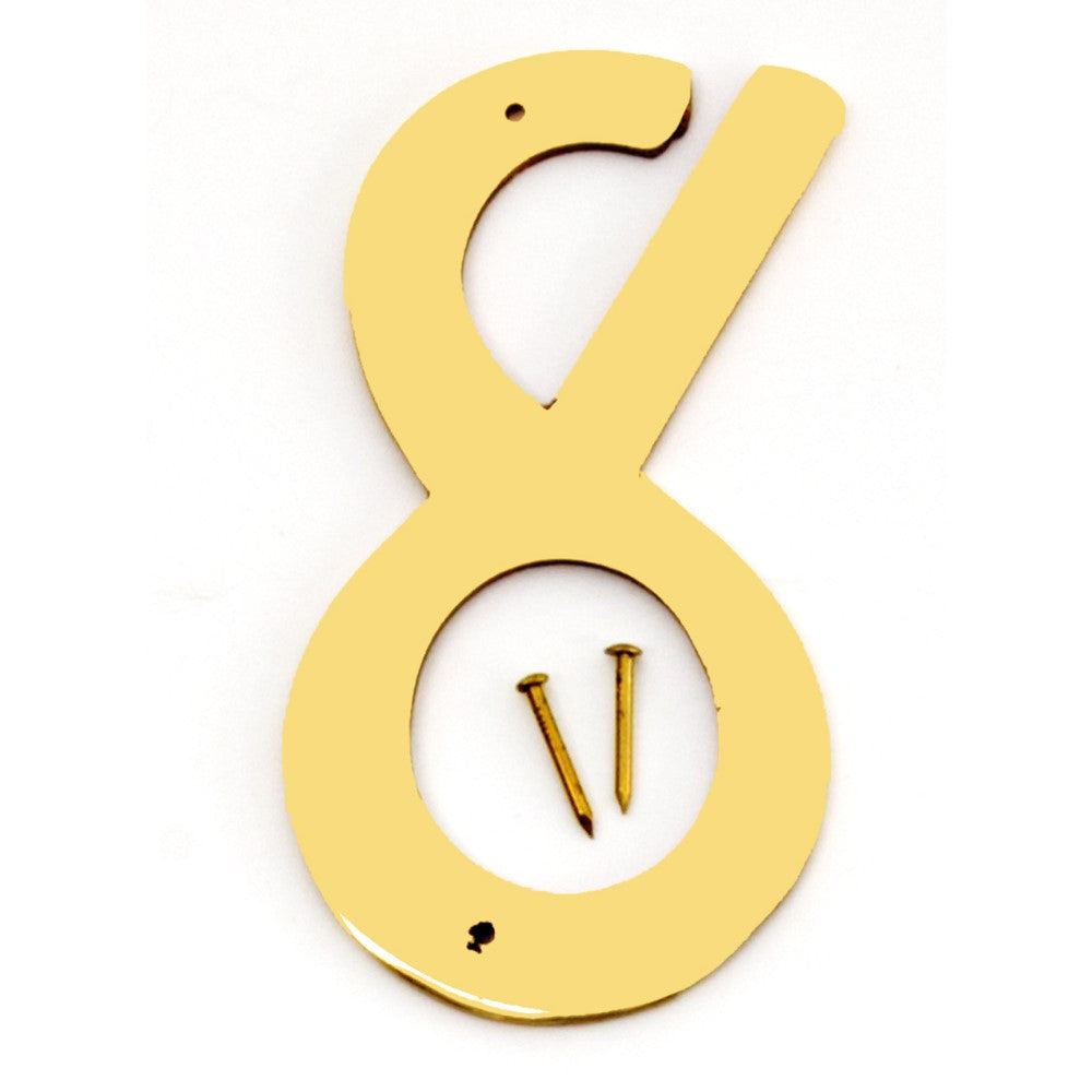 4" Decorative Brass Number 8 (10 pcs.) — Fastener Line
