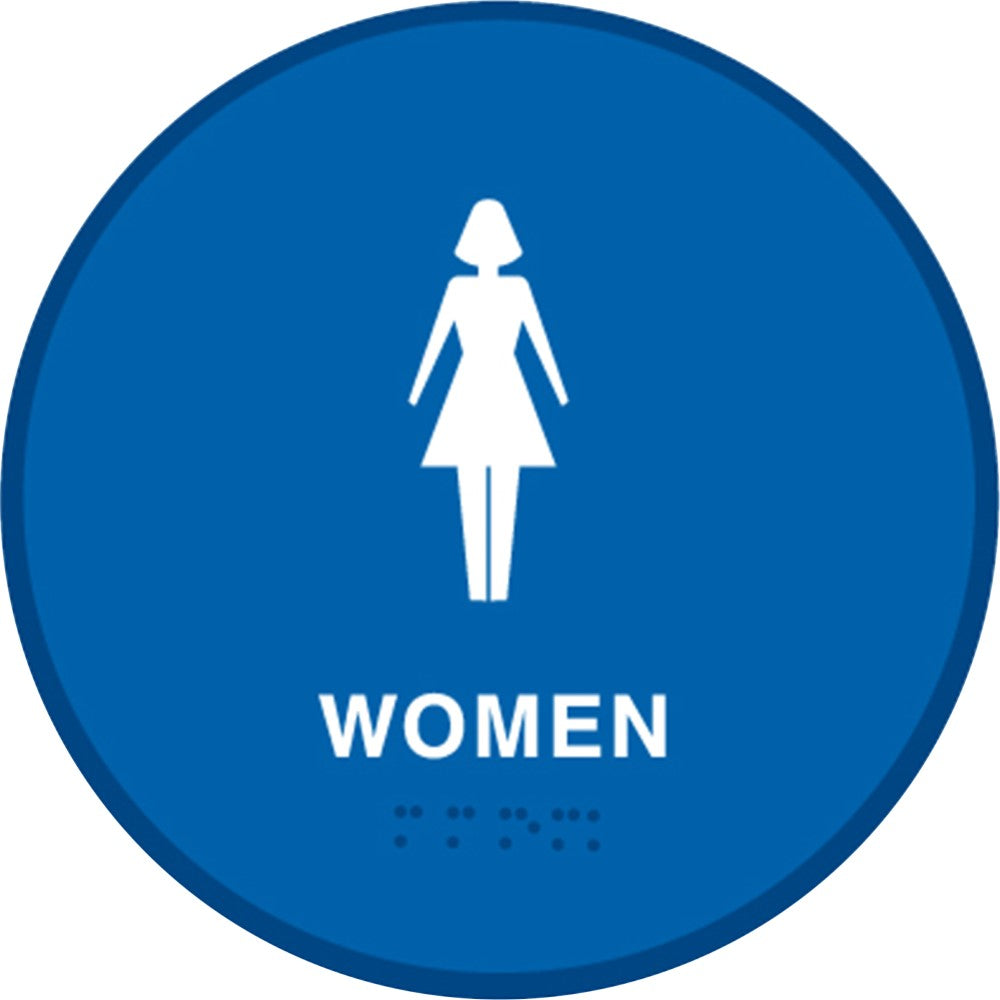 Women - Blue Round Sign 12" x 12" (3 pcs.) — Fastener Line