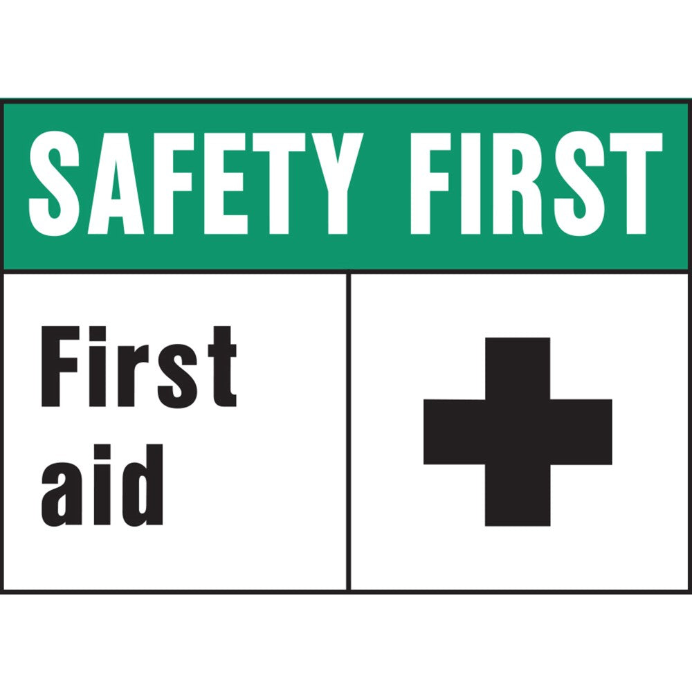 Safety First First Aid Sign 10" x 14" (5 pcs.) — Fastener Line